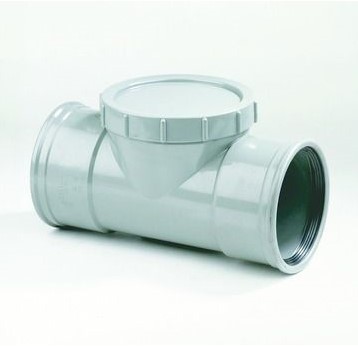 PVC Ontstoppingsstuk met schroefdeksel SN 4 110mm 2x mof grijs ...